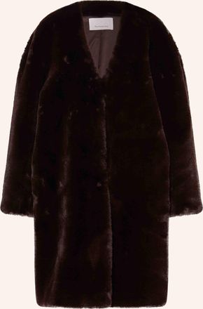 Frankie Shop Kunstfell-Mantel Matera braun