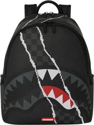 Sprayground Sprayground - Sac &agrave; dos Center Rip Revealing Gray Check Savage - unisex - Sacs - Noir - Taille: ONE Size