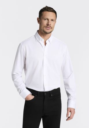 HUGO BOSS Businesshemd BOSS JOE, Herren, Gr. 41, N-Gr, wei&szlig;100, Web, Obermaterial: 55% Baumwolle, 45% Polyester, unifarben, regular fit normal, 2-Knopf-Manschet