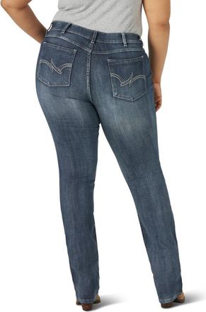 Wrangler Damen Western, &Uuml;bergr&ouml;&szlig;e, Mittelhohe Taille, Stretch, Gerades Bein Jeans, Mittlere W&auml;sche, M