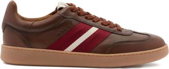 Bally baskets en cuir à détails rayés - Marron