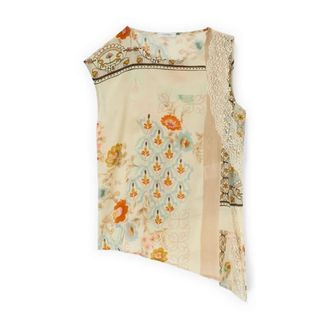 Motivi Asymmetrisches Satin-Oberteil mit Print - - Blouses & Shirts - Damen - Beige - XS