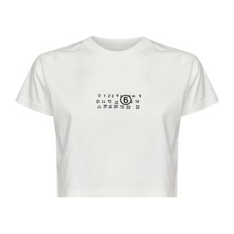 Maison Margiela Overdyed Jersey Printed T-Shirt - - Tops - Damen - Wei&szlig; - S