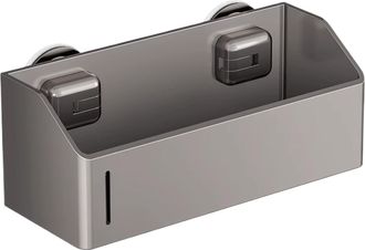 Generic Wandaufbewahrungsregal -Multi -Funktions Saugnapfkorb, Kohlenstoffstahlkonstruktion, Vakuumkleber Organisator, Hollow Out Design Holder | mit Platzier