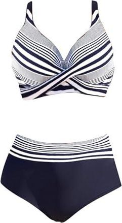 Generic Ensemble bikini pour femme &eacute;l&eacute;gant et sexy - Deux pi&egrave;ces - Col en V - Triangle - Push Up - Bikini de plage - Maillot de bain ventre plat - Bas de biki