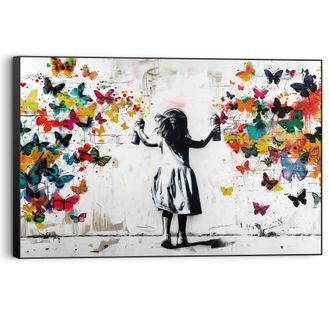 Reinders Wandbild, Wolke von Schmetterlingen, Kinderzimmer, MDF, 60 x 90