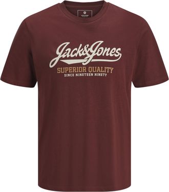 Jack & Jones Herren Shirt T-Shirt Kurzarmshirt Tee Crew Neck, Farbe:Rot, Artikel:-Port, Größe:S