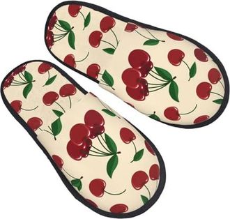 Generic Pantoufles Femmes Motif cerise Antid&eacute;rapant Chaussons pour Homme Confortable L&eacute;g&egrave;re Chaussures Maison Adulte M