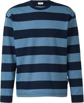 s.Oliver Langarmshirt T-Shirt Gestreiftes Langarmshirt aus Baumwolle im Modern Fit