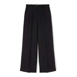 Motivi Femme, Pantalons, Noir, Taille: 34 FR Pantalon ample en mélange de lin