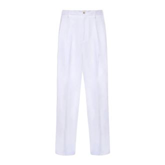 Dolce & Gabbana Homme, Pantalons, Blanc, Taille: L Pantalon en toile de lin