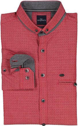 Engbers Herren Herren Langarm-Hemd strukturiert, Feuerrot, 39433, Feuerrot in Gr&ouml;&szlig;e 6XL