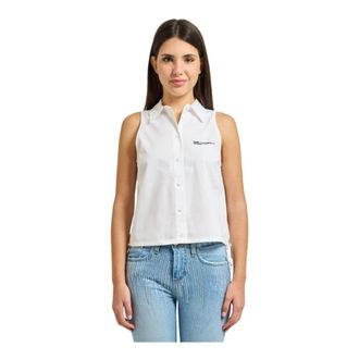 Karl Lagerfeld Femme, Blouses et Chemises, Blanc, Taille: 36 FR Sleeveless Shirt