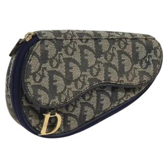 Dior Pre-owned Trotter Canvas Pouch - - Pre-owned - Damen - Blau - ONE SIZE