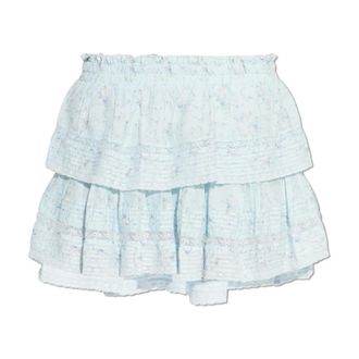 LoveShackFancy Loveshackfancy, Femme, Jupes, Bleu, Taille: 42 FR Mini-jupe &agrave; volants