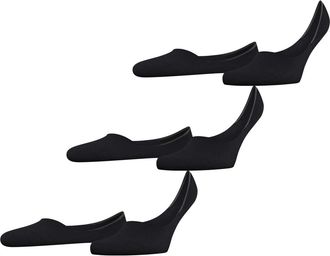 Falke Herren F&uuml;&szlig;linge Invisible Step Medium Cut Multipack M In Baumwolle unsichtbar einfarbig 3 Paar, Schwarz Black 3000, 43-44