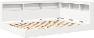 vidaXL B&uuml;cherregal Bett mit Kopfteil Wei&szlig; 140 x 200 cm Holzwerkstoff Vidaxl