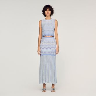 Sandro Top court en maille fantaisie