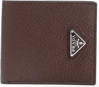 Prada Portemonnaies - Black Grained Calf Leather Billford Wallet - Gr. unisize - in Braun - für Damen