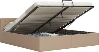 vidaXL Cadre de lit avec rangement hydraulique Similicuir 160x200 cm vidaXL