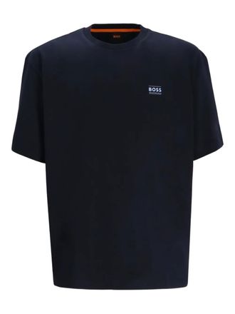 BOSS T-Shirt mit Logo-Stickerei - Schwarz
