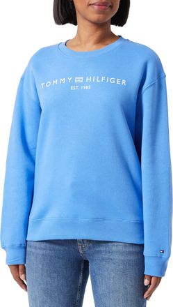 Tommy Hilfiger Damen Sweatshirt ohne Kapuze, Blau (Blue Spell), XXL