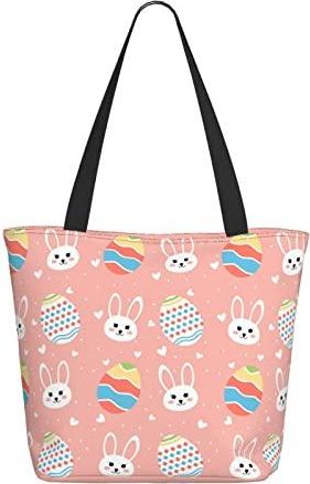 AOOEDM Oeuf de P&acirc;ques et lapin sac &agrave; provisions pour femme 33 x 28 x 19 cm. Le cadeau parfait pour la Saint-Valentin. Cest de la Saint-Valentin pour maman, f