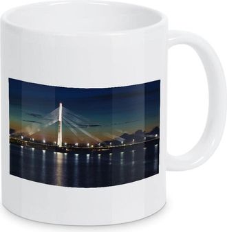 artboxONE Tasse Vansu-Spannseilbrücke in Riga von Dienstleistungsdrohne.de - Kaffeetasse Städte