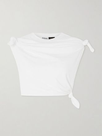 Loewe Haut Raccourci En Jersey De Coton Mélangé À Noeuds X Paulas Ibiza - Blanc
