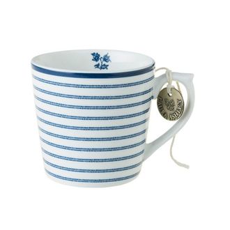 Laura Ashley Henkelbecher, Henkeltasse, Tasse - Blueprint Candy Stripe - 8 x 8 cm - Klein