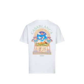 Casablanca Tee-shirt droit col ronds&eacute;rigraphi&eacute; en coton