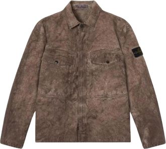 Stone Island Surchemise Zipp&eacute;e - Homme - Vestes - Brun - Taille: L