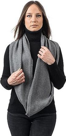 DALLE PIANE CASHMERE Écharpe ronde 100% cachemire régénéré - Made in Italy - Femme, Couleur: Gris, Taille unique