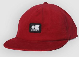 Salty Crew Flagship Cord Snapback Cap washed red