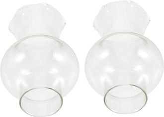 Lurrose 2 St&uuml;ck Teiliges Glas Lampenschirm &Oslash; Klarer Kerosinlampen schornstein Einfach zu Reinigen und Installieren Robustes Glas f&uuml;r Alte Petroleum &Ouml;llampen H