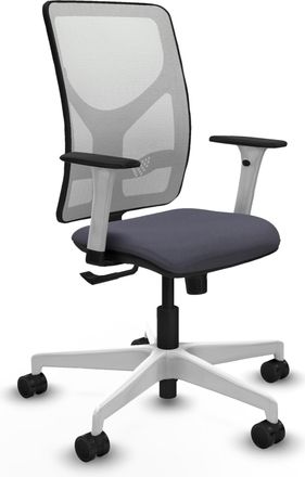 Piqueras y Crespo Drehstuhl mit Rollen und wei&szlig;en und schwarzen Armlehnen, h&ouml;henverstellbare Lendenwirbelst&uuml;tze, ausgestattet mit 3 Positionen und Schneideschaum. Wei&szlig;/