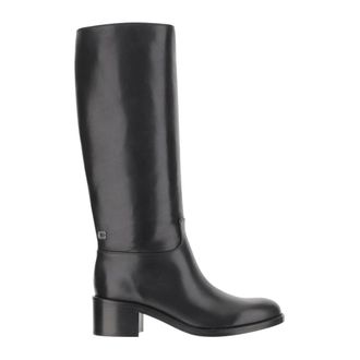 Carel Schwarze Lederstiefel mit runder Spitze - - Shoes - Damen - Schwarzk - 37 1/2 EU