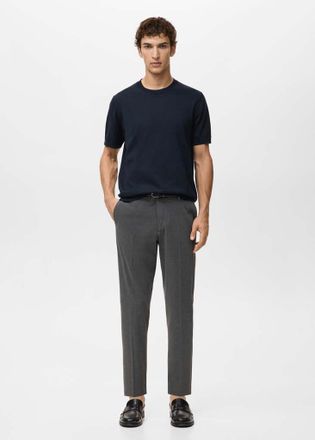 Mango T-shirt maille fine 100 % coton bleu nuit - Homme - XXL - MANGO MAN