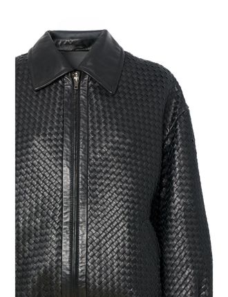 Manokhi Womens Leather Jacket Sara Black