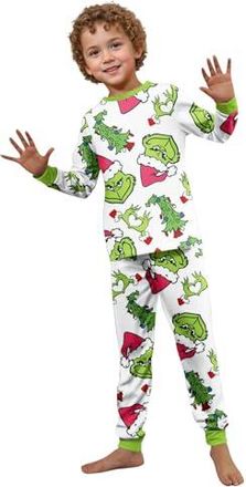 Generic Le Grinch Pyjama Noel Famille De Grinch Ensemble Enfant Assorti Costume Vetement Noël Coton Hiver Adulte Femme Chaud Et Doux The Ensembles Garcon Homm