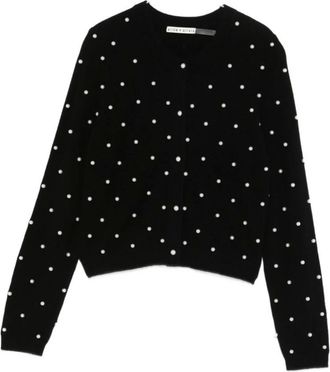 Alice & Olivia Femme, Pulls, Noir, Taille: 36 FR Gilet Cardigan Orn&eacute;