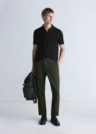 Mango Pantalon slim fit comfort Thermolite vert fonc&eacute; - Homme - 46 - MANGO MAN
