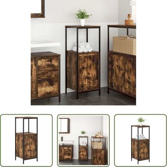 vidaXL Holzschrank - Badschrank mit Regalen R&auml;uchereiche 36x35x95 cm