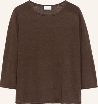 Comma Comma Pullover Mit Leinen Und 3/4-Arm braun