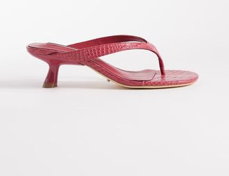 Tony Bianco Krista - Sandales &agrave; petit talon et entre-doigts - Rouge python