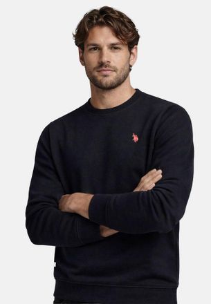 U.S.Polo Association Sweatshirt USRexx Herren Pullover mit Rundhalsausschnitt aus Baumwolle Klassisches Sweatshirt mit Rippb&uuml;ndchen und Logostickerei