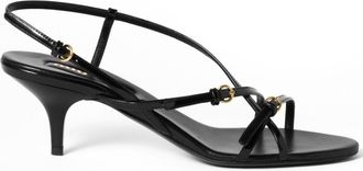 Miu Miu sandales en cuir à fini verni 55 cm - Noir