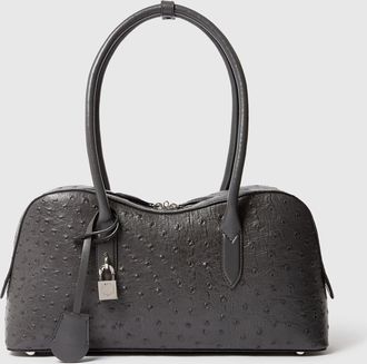 Stella McCartney Ryder Ostrich Shoulder Bag, Woman, Slate