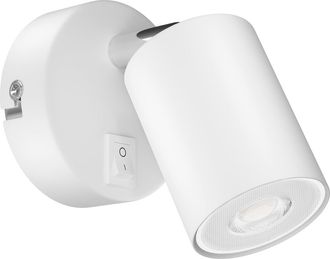 LEDs Com Wandspot WAIKA, einflammig, mit Schalter, weiß matt, inkl. GU10 LED (warmweiß, 7,6W, 1103lm, 33°)