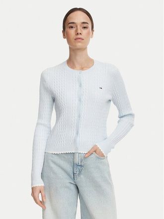Tommy Jeans Strickjacke DW0DW23458 Hellblau Regular Fit
